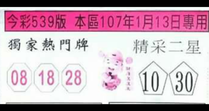 1/13獨家熱門牌~精釆2星~開獎機~~~539參考。祝進財 - 宜宜 | FUN01 創作分享